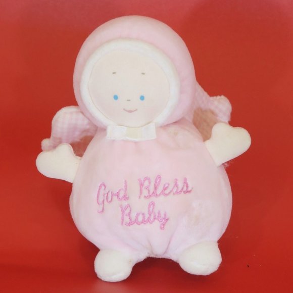 Gund | Toys | Baby Gund Angel Pink Plush Wings Rattle God Bless Baby ...